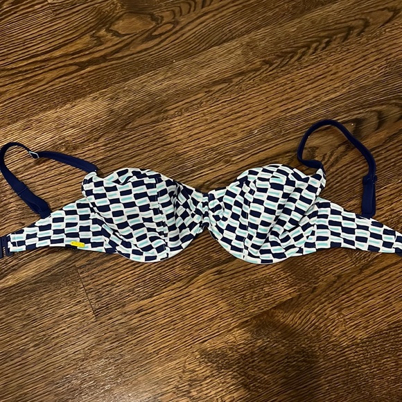 Panache | Swim | Dark Blue Turquoise And White Bikini Top Size 3ff ...